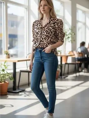 Tamara H | Tops | Tamara Leopard Print Blouse | Poshmark